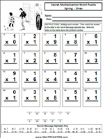 Free Spring Multiplication Worksheets