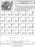 Free Spring Multiplication Worksheets